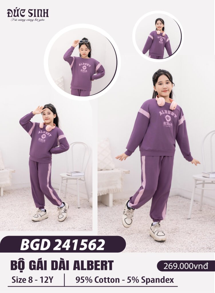 BỘ GÁI DÀI ALBERT - Thời Trang Trẻ Em Đức Sinh